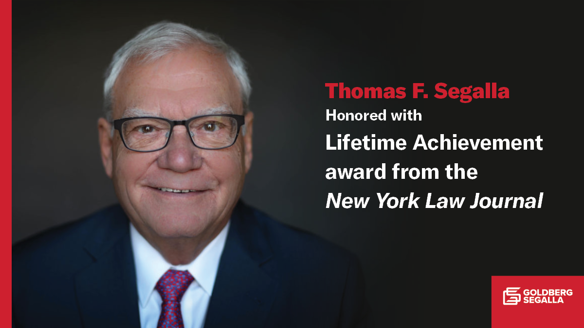 Tom Segalla, Founding Partner of Goldberg Segalla, Wins Lifetime ...